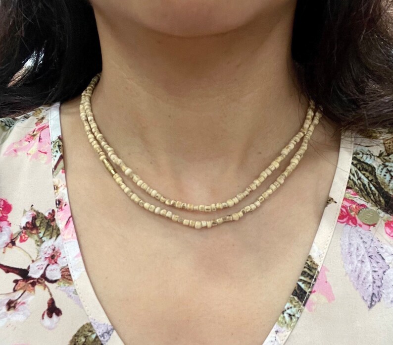 Handmade Tulsi Seed Mala Necklace - Holy Basil Kanthi Mala - Tulsi Wood ...