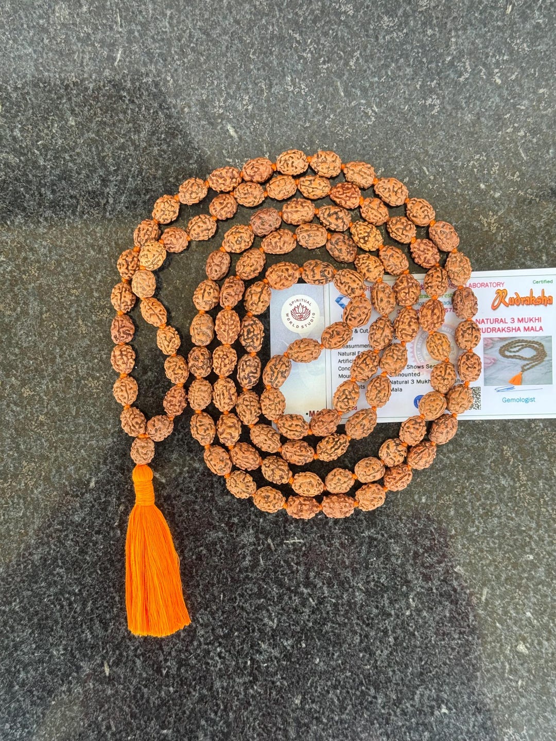 3 Mukhi Rudraksha Mala: 108 Bead Shiva Rosary, Certified - Etsy