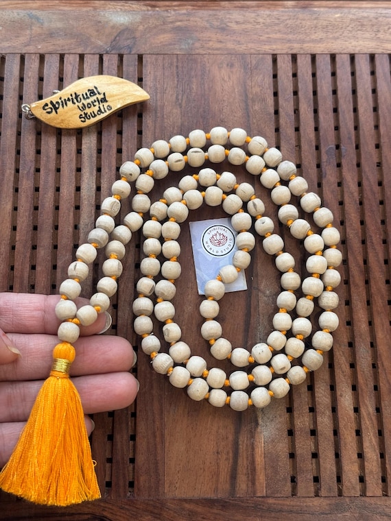 Natural Tulsi Mala Tulsi Japa Mala Knotted 108 Prayer 7mm Beads Indian Prayer Necklace Hindu Krishna Mala Etsy