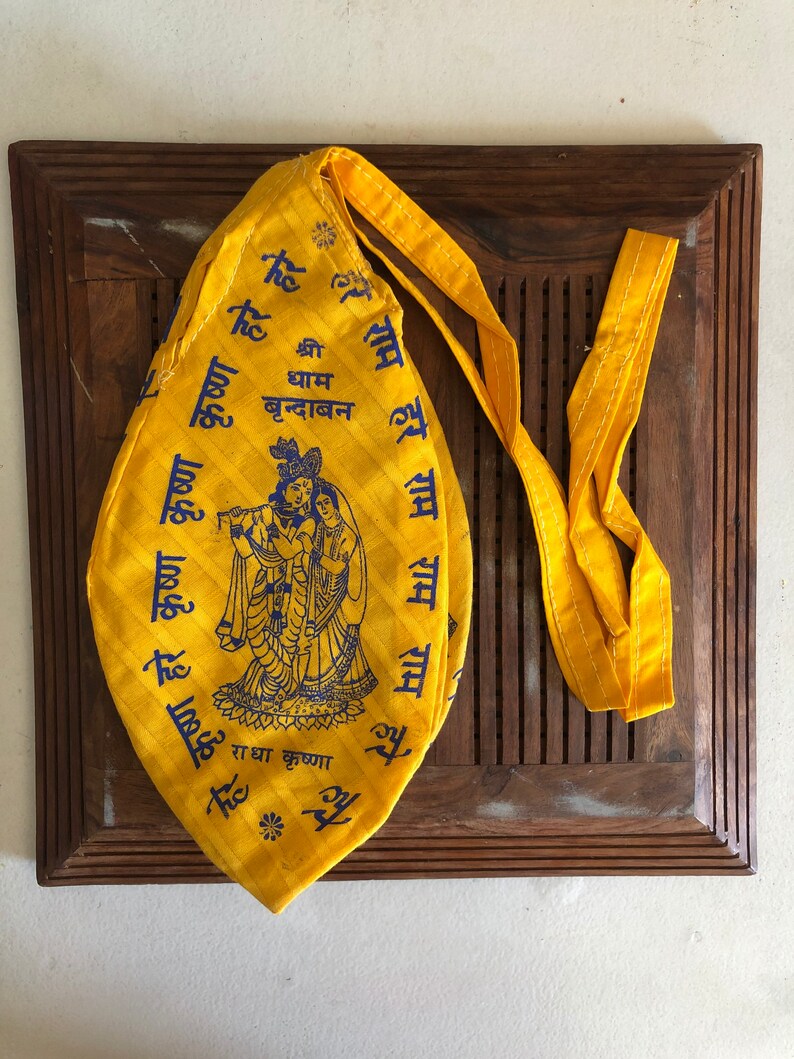 Japa mala bag with handmade 100% authentic Tulsi mala Hare | Etsy