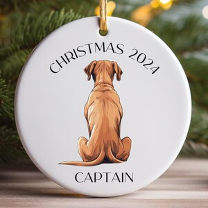 Rhodesian Ridgeback Dog Back View PERSONALIZED Christmas Ornament ...