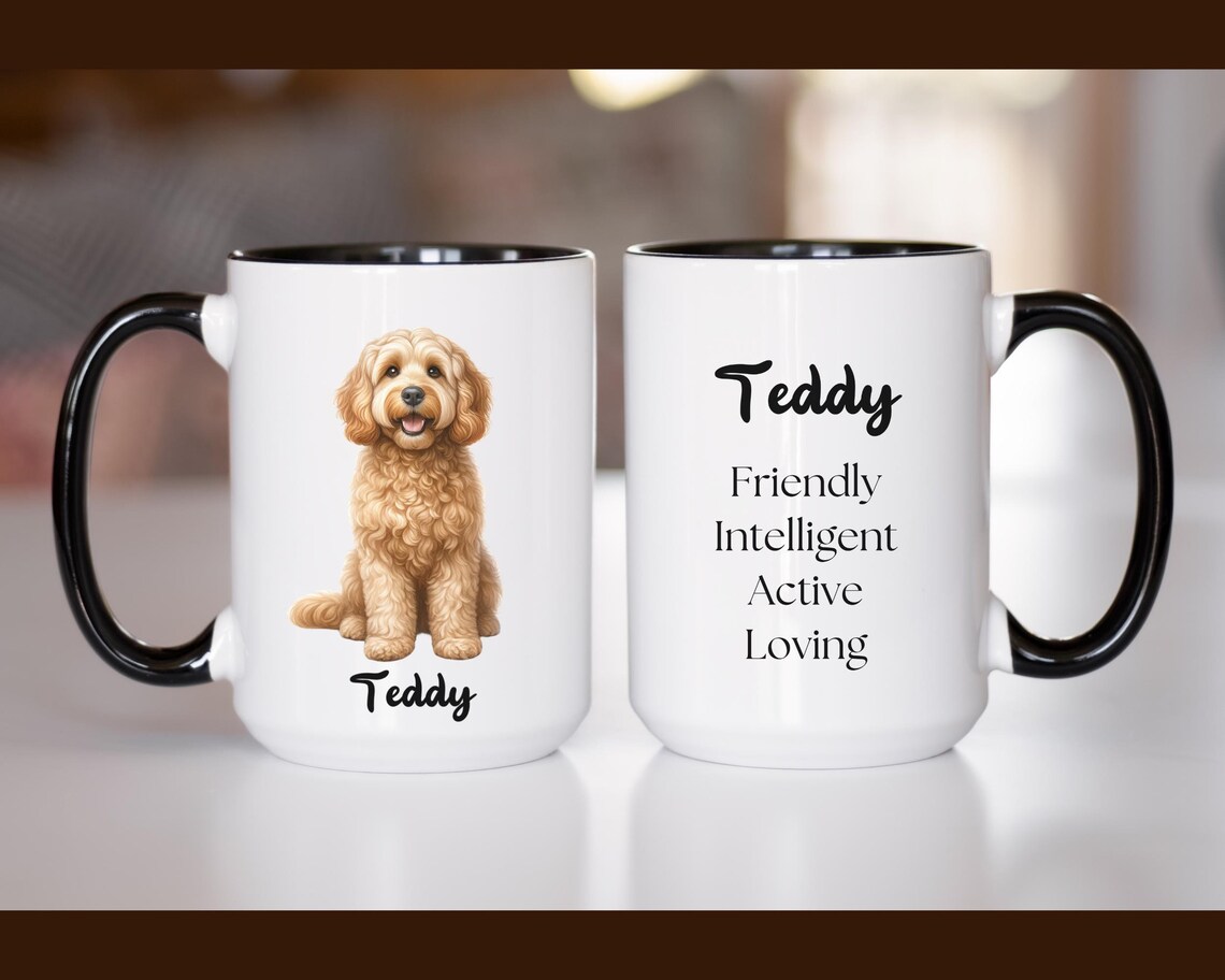 Cockapoo Mug Personalized, Cocker Spaniel Poodle Gift, Custom Cockapoo ...