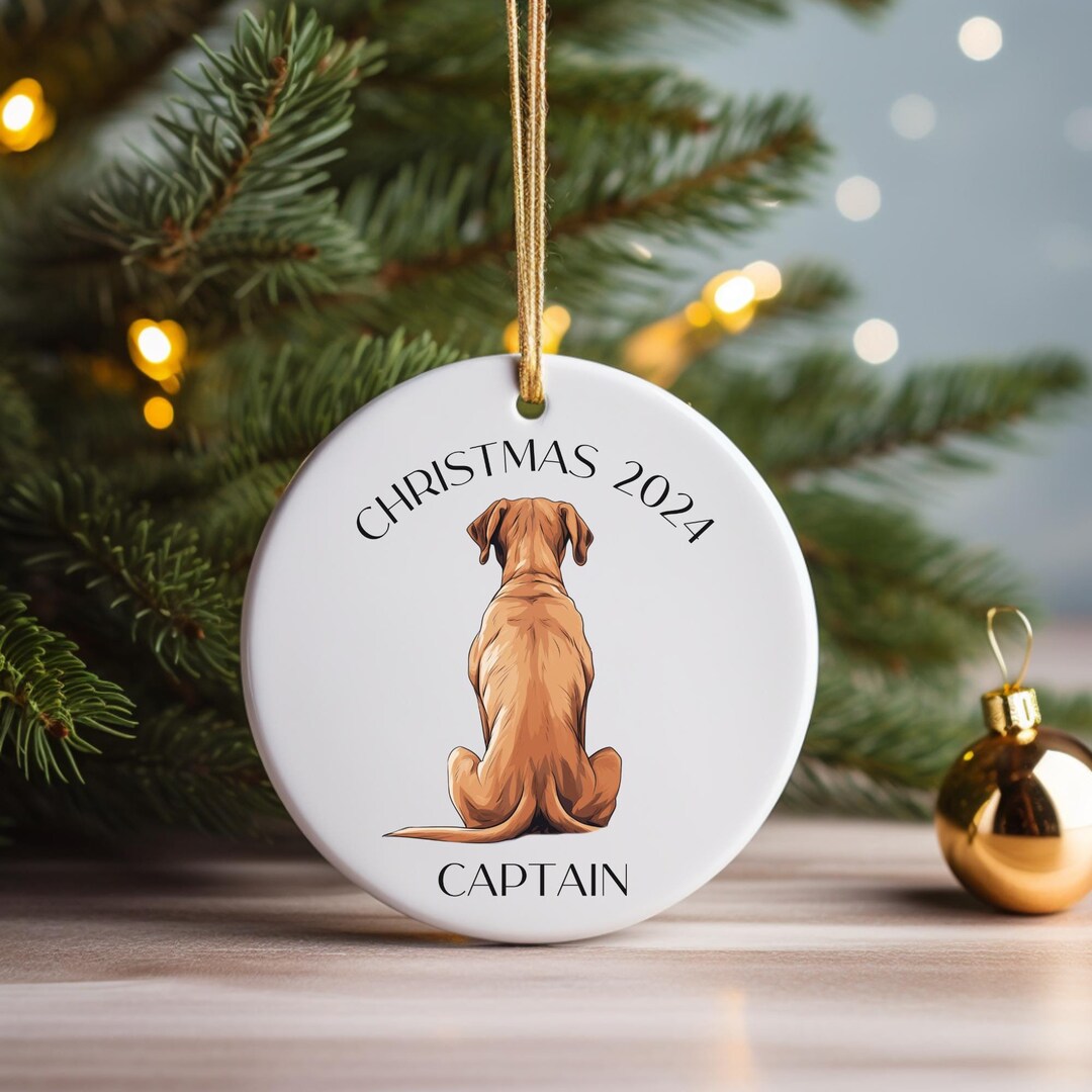 Rhodesian Ridgeback Dog Back View PERSONALIZED Christmas Ornament ...