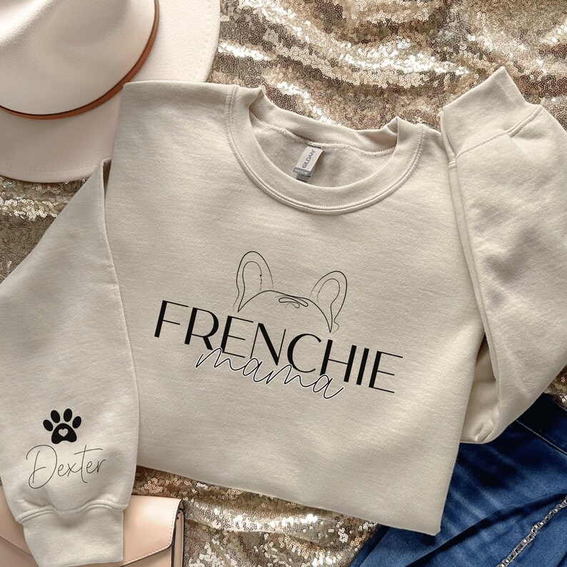 Frenchie Mama, Personalized Sweatshirt, Hoodie, Dog Lover, Frenchie ...