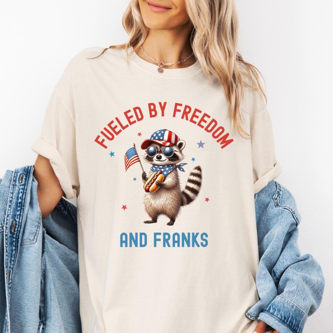 Funny 4th of July Shirt, Freedom and Franks Raccoon Comfort Colors ...