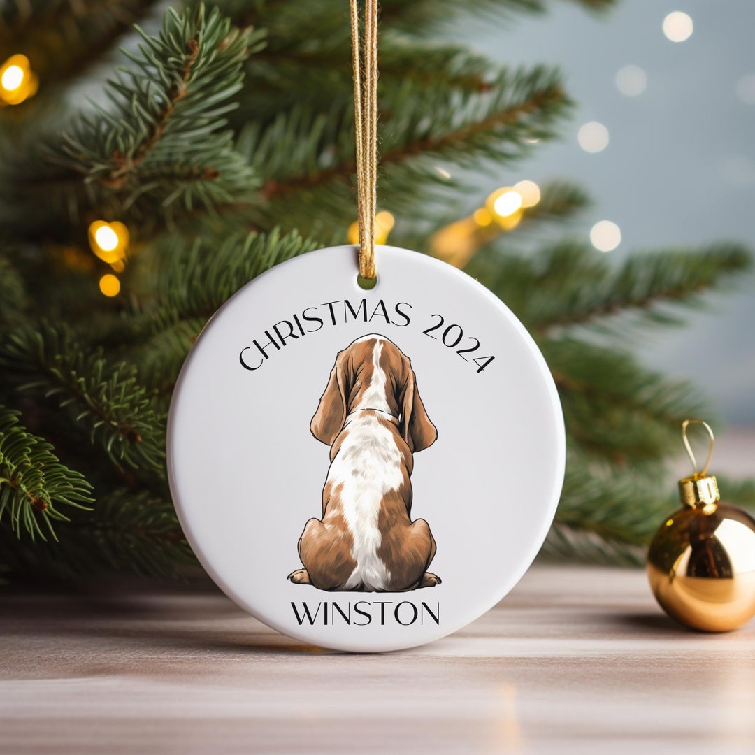 Basset Hound Back View PERSONALIZED Christmas Ornament, Basset Hound ...