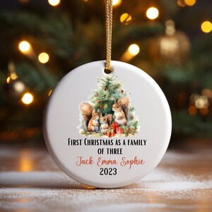 First Christmas as a Family of 3, PERSONALIZED Ornament, Name Ornament ...