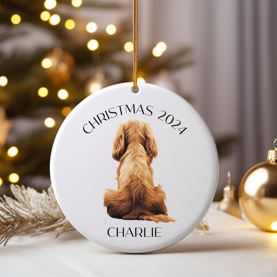 Cocker Spaniel Back View PERSONALIZED Christmas Ornament, Cocker ...