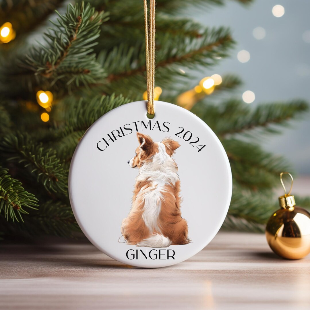 Australian Shepherd Back View PERSONALIZED Christmas Ornament, Aussie ...