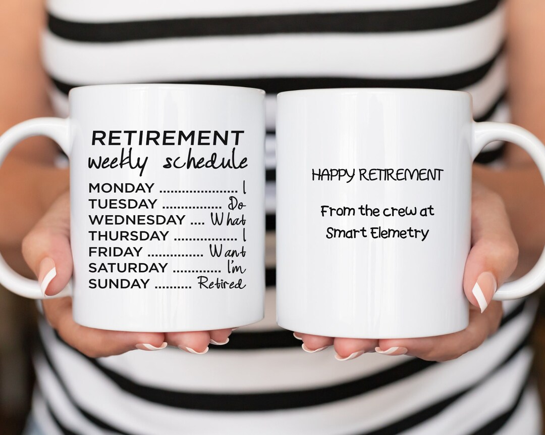 Personalized Retirement Mug, Retirement Schedule Mug, Retirement Gift ...