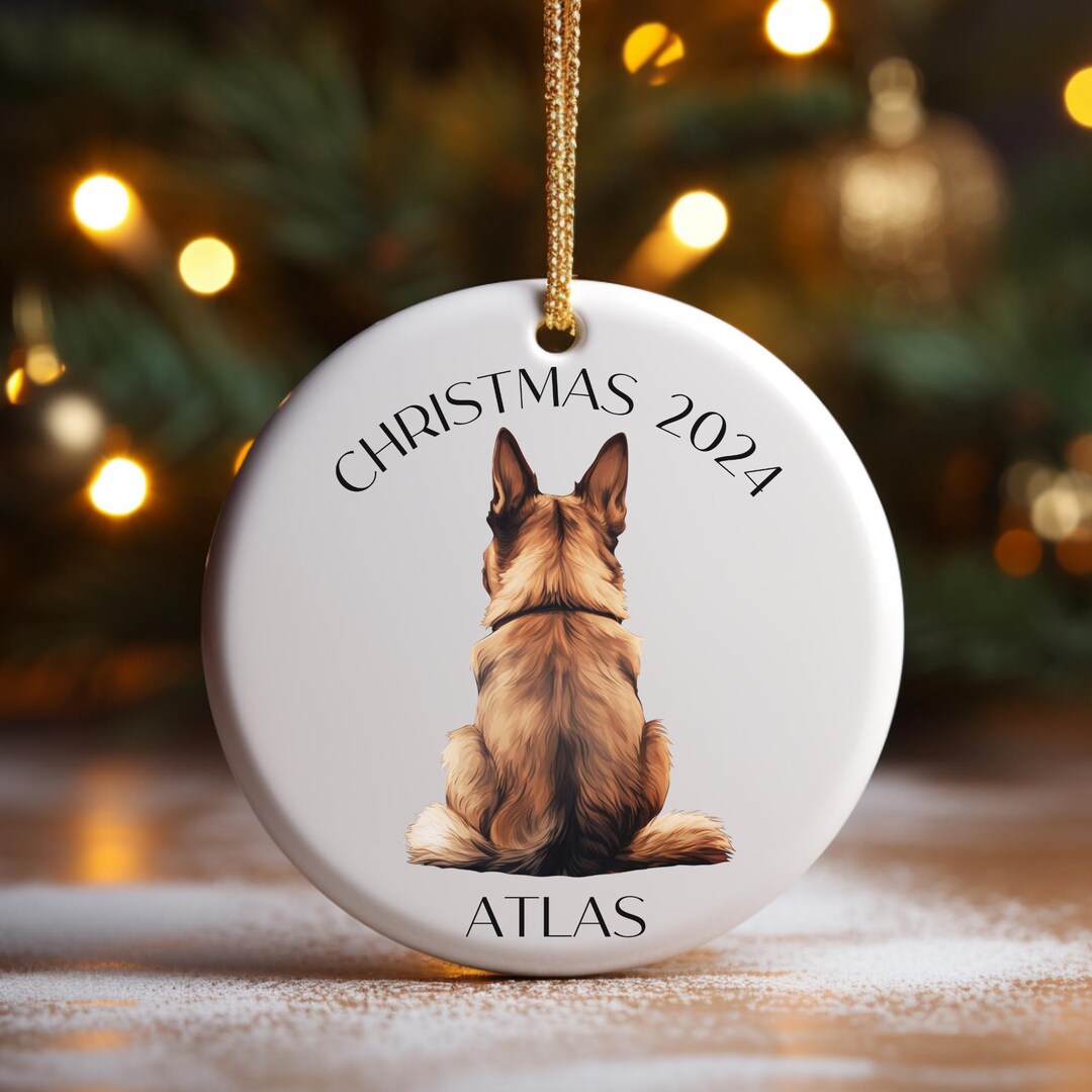 German Shepherd Back View PERSONALIZED Christmas Ornament, Shepherd ...