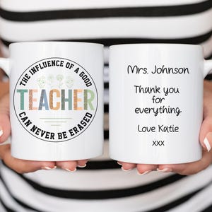 Teacher Thank You Mug, Personalized Teacher Mug, Personalised Teacher ...