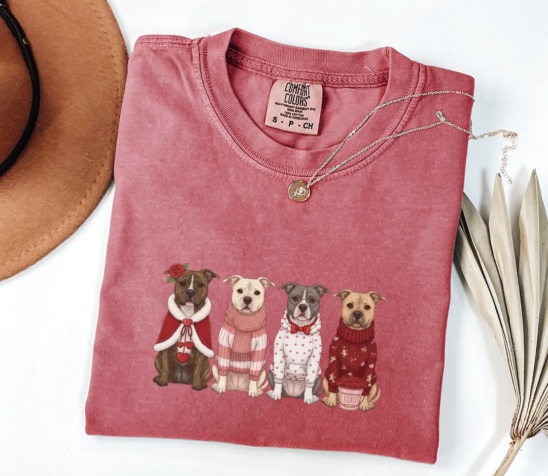 Pit Bull Valentine Comfort Colors Shirt, Cute Pitbull Dog Mom Gift, Dog ...