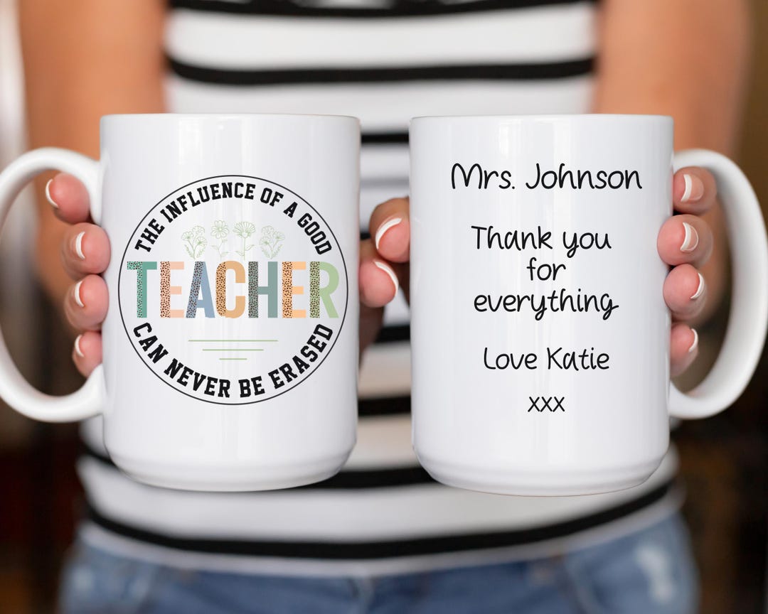 Teacher Thank You Mug, Personalized Teacher Mug, Personalised Teacher ...