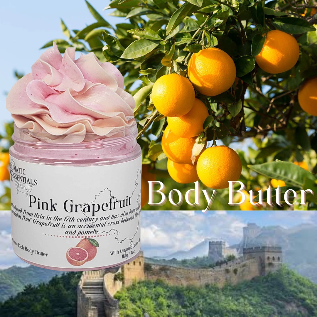 PINK GRAPEFRUIT - Handmade Luxury Emulsified Body Butter, Moisturizing ...