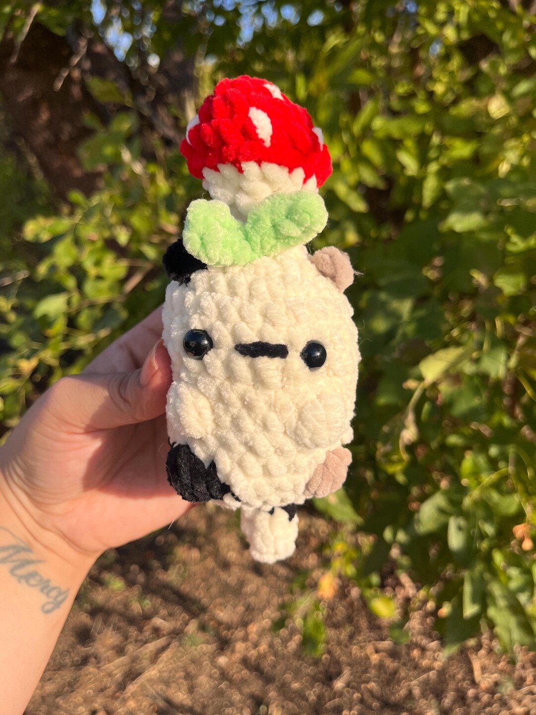 Mini Calico Cat With Mushroom Sprout - Etsy