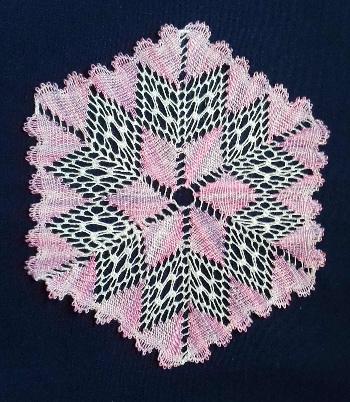 Bobbin Lace PDF Pattern for a Hexagon Motif With Heart-shaped Fans ...