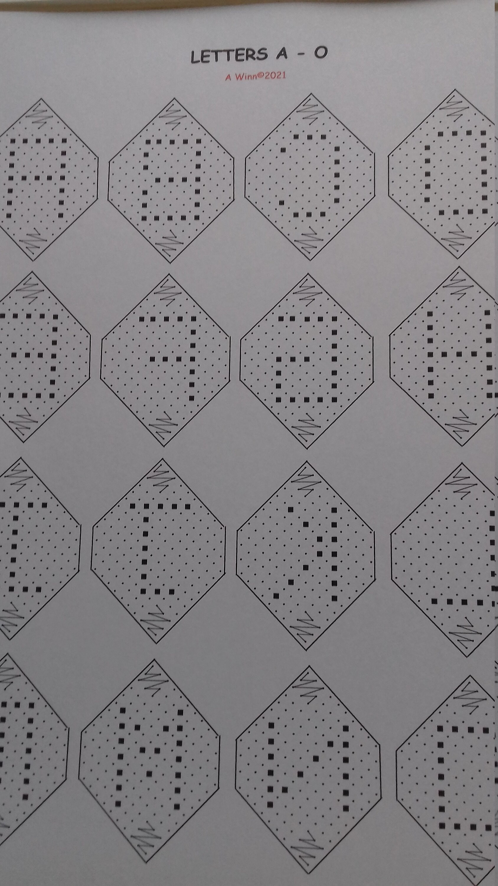 Bobbin Lace PDF Pattern for a Bookmark With Initial - Includes Torchon ...