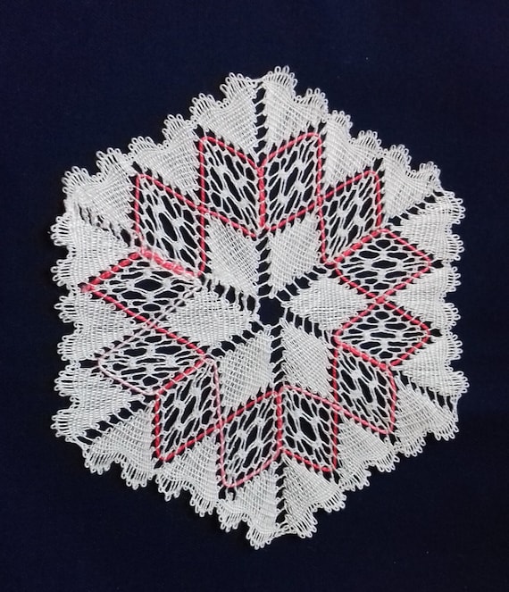 Bobbin Lace PDF Pattern for a Hexagon Motif With Heart-shaped | Etsy