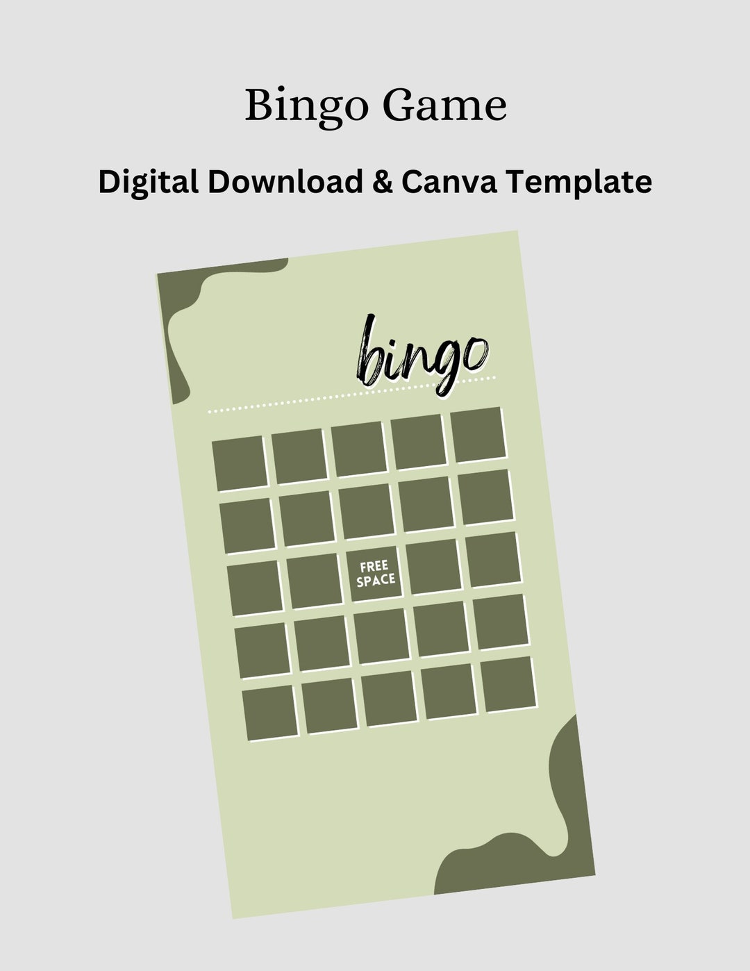 Customizable Bingo Game Template Instant Digital Download & Canva ...
