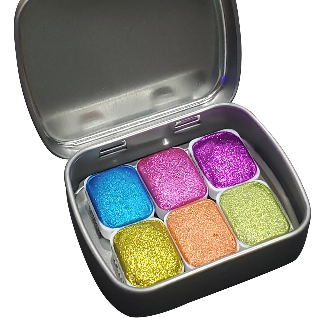 Cocktail Series * Quarter Pan* Neon Chrome Watercolour Paint Set - Etsy