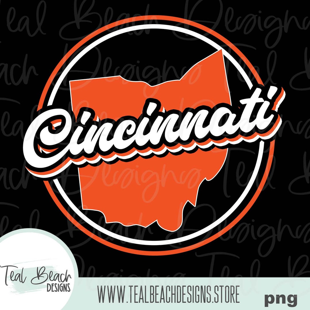 Cincinnati Ohio Orange - Digital Png File - T-shirt Sublimation Design ...