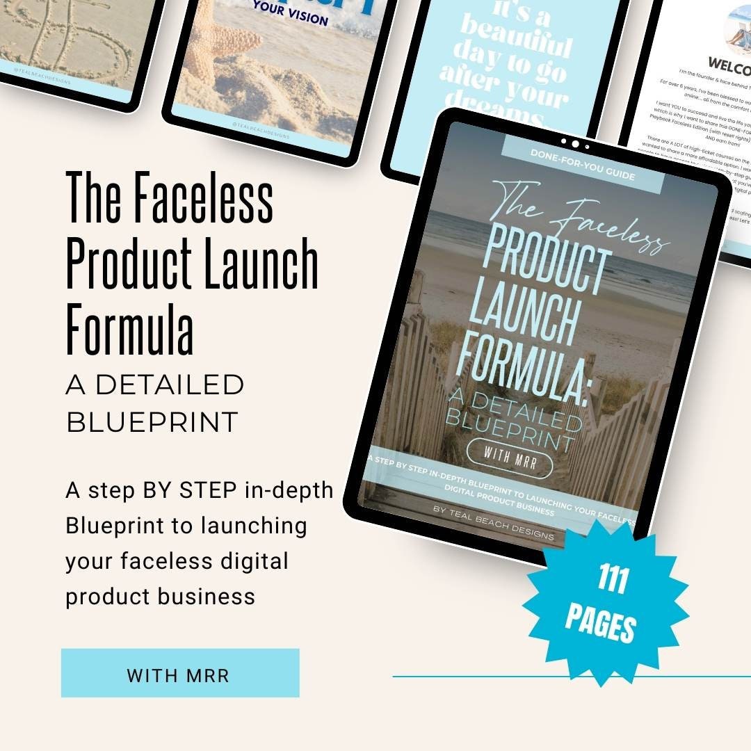 Faceless Product Launch Formula | Master Resell Rights | MRR | Digital ...