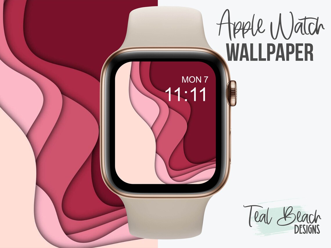 Apple Watch Wallpaper | Watch Background | Pink Wavy Layers Watch ...