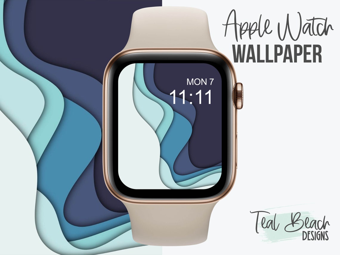 Apple Watch Wallpaper Watch Background Wavy Beach Layers | Etsy