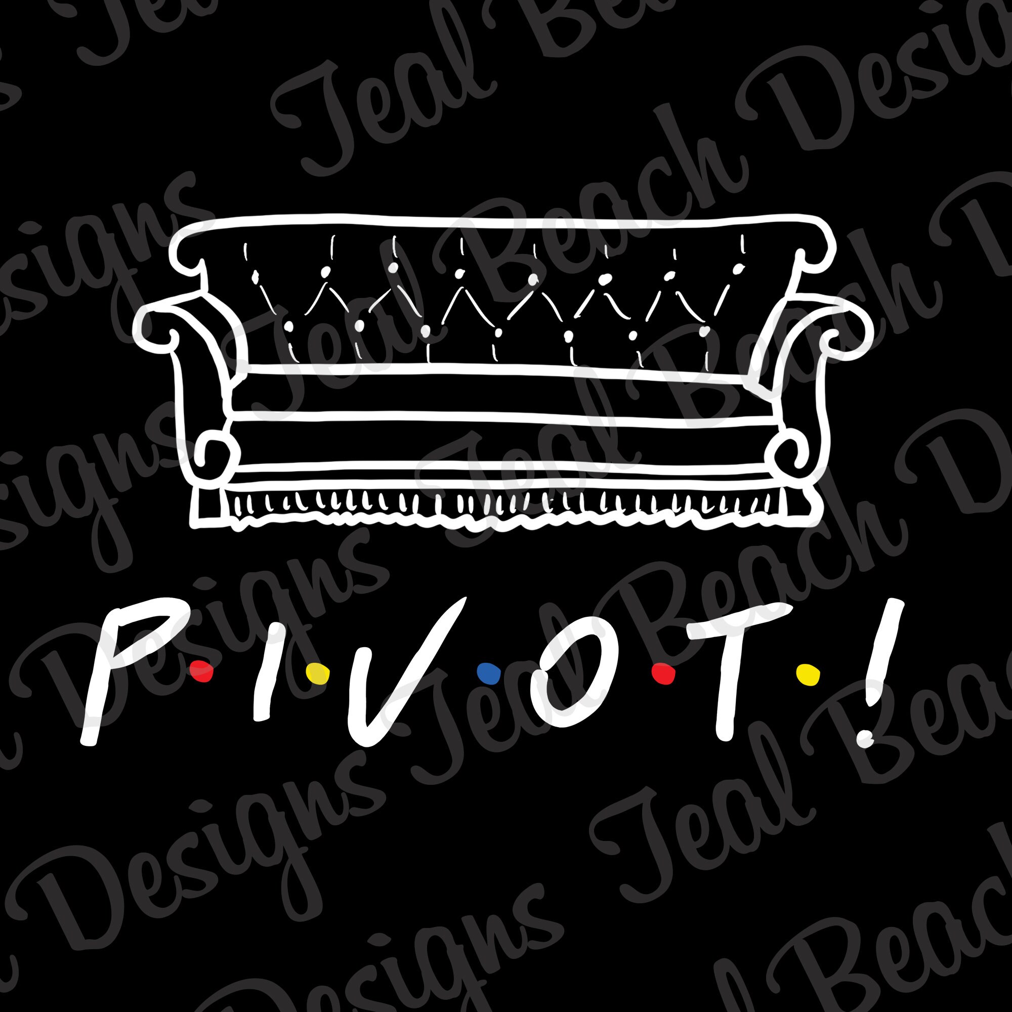 PNG Digital Download SVG Couch Pivot Friends Drawing & Illustration Art ...