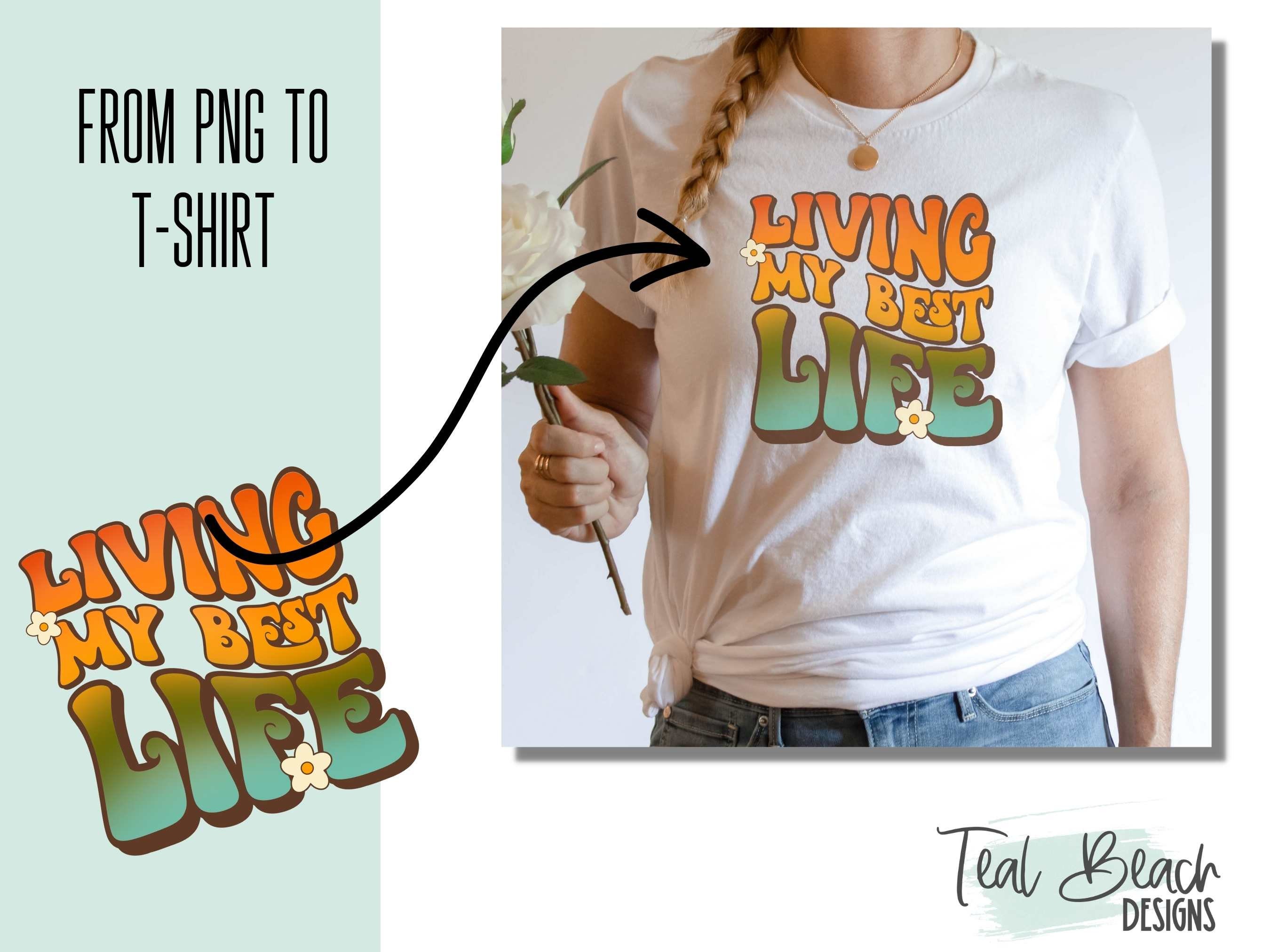 Living My Best Life Retro Png Best Life Png T-shirt Png - Etsy