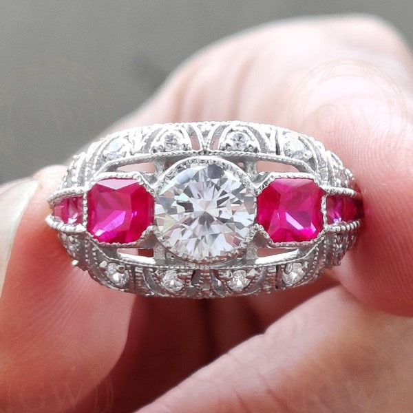 Ruby Engagement Ring - Etsy