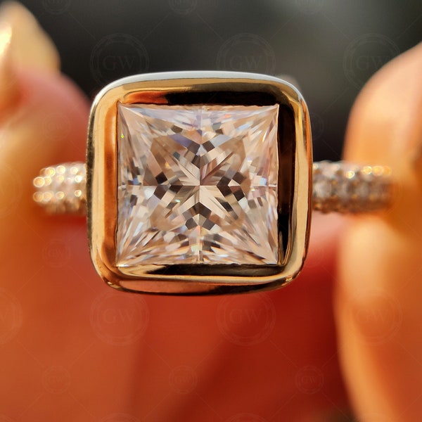 Square Stone Ring - Etsy