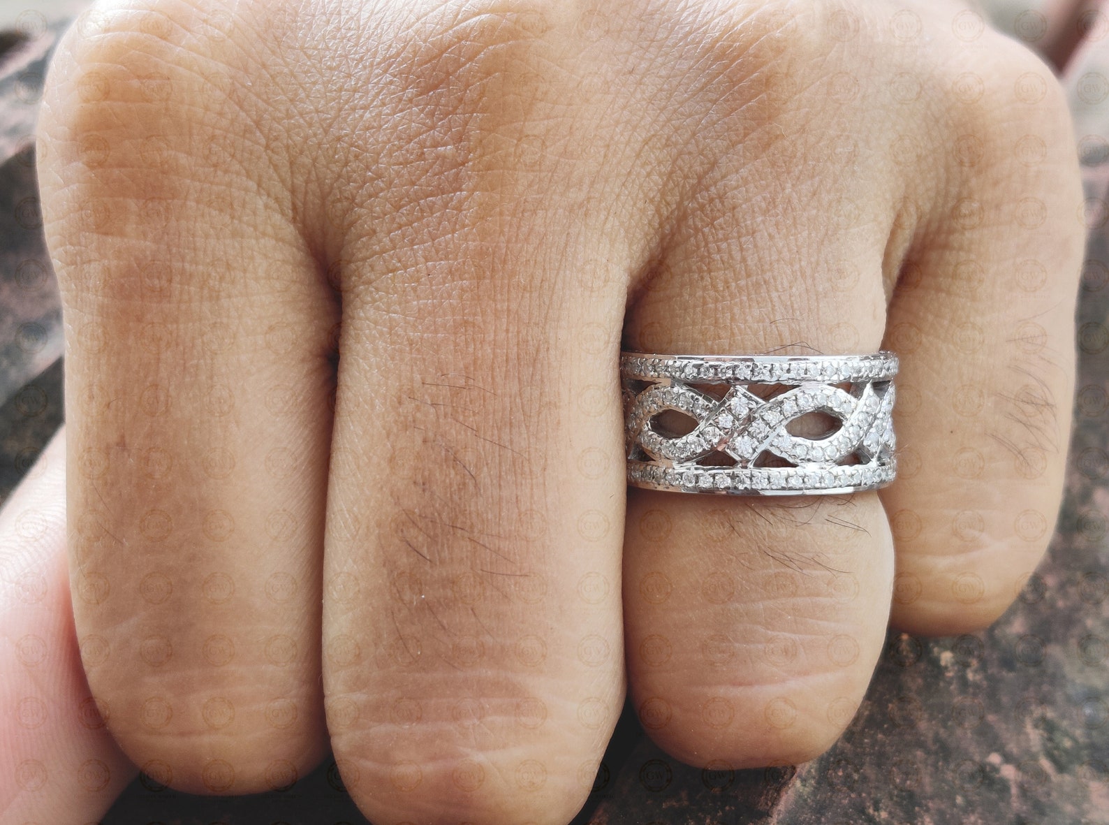 10 Mm Wide Vintage Wedding Ring Round Cut CZ Diamond - Etsy