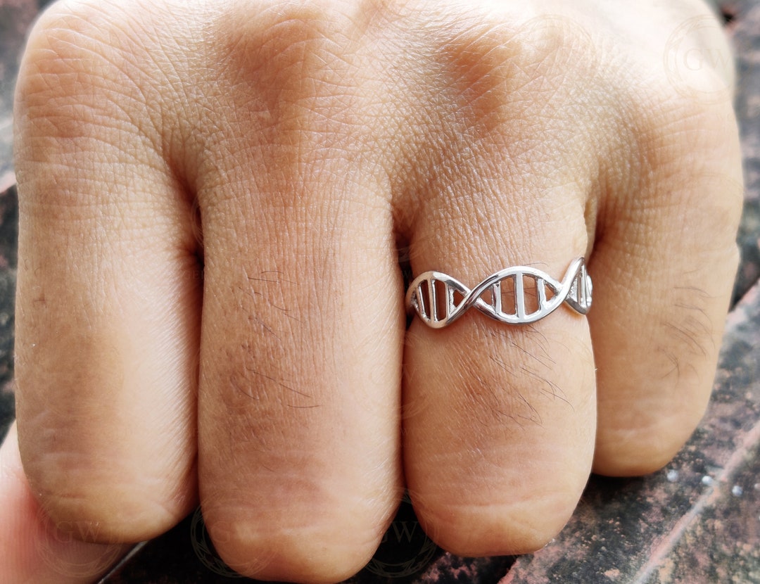 DNA Chemistry Molecule Rings Double Helix Ring Minimalist Ring, 14k ...
