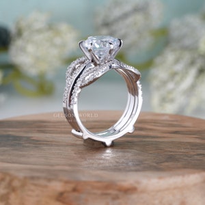 Infinity Twisted Enhancer Ring Band, Round Moissanite Women's Curve ...
