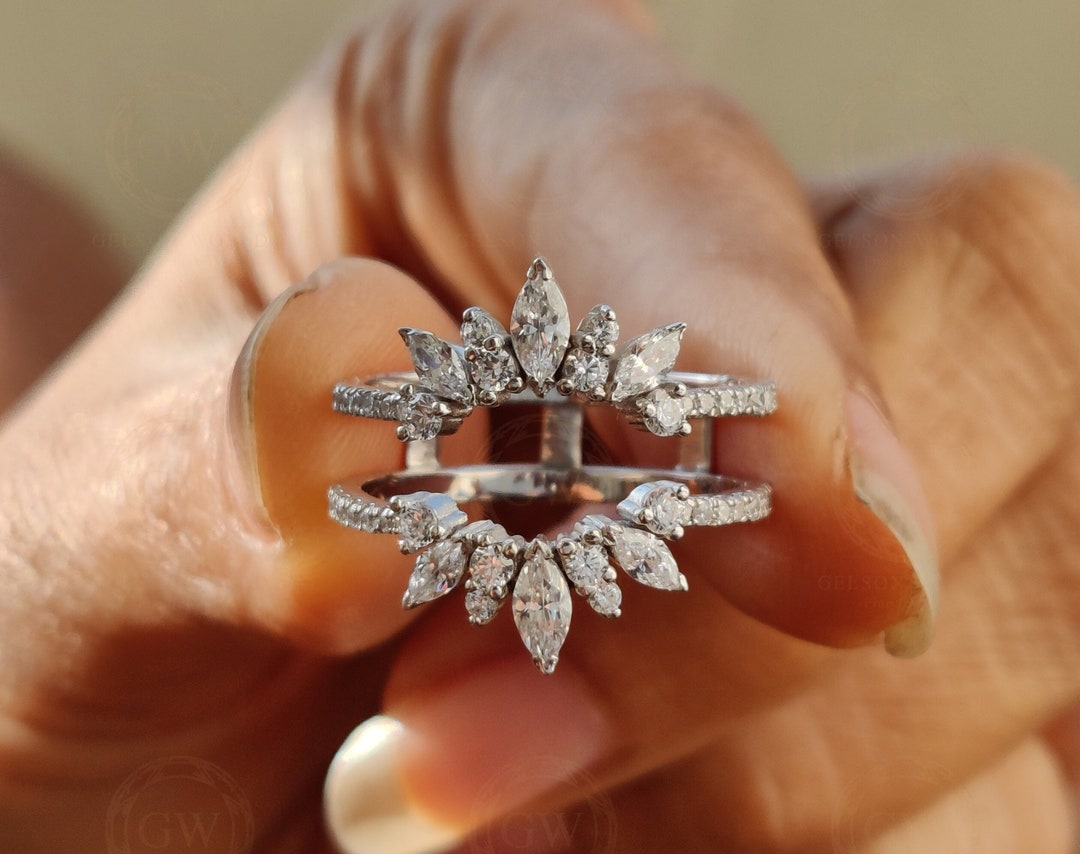 Starburst Solitaire Enhancer , Moissanite Ring Enhancer, Silver Ring ...