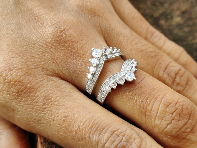 Moissanite Women's Vintage Enhancer Wedding Ring Band - Etsy