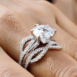 Infinity Twisted Enhancer Ring Band, Round Moissanite Women's Curve ...