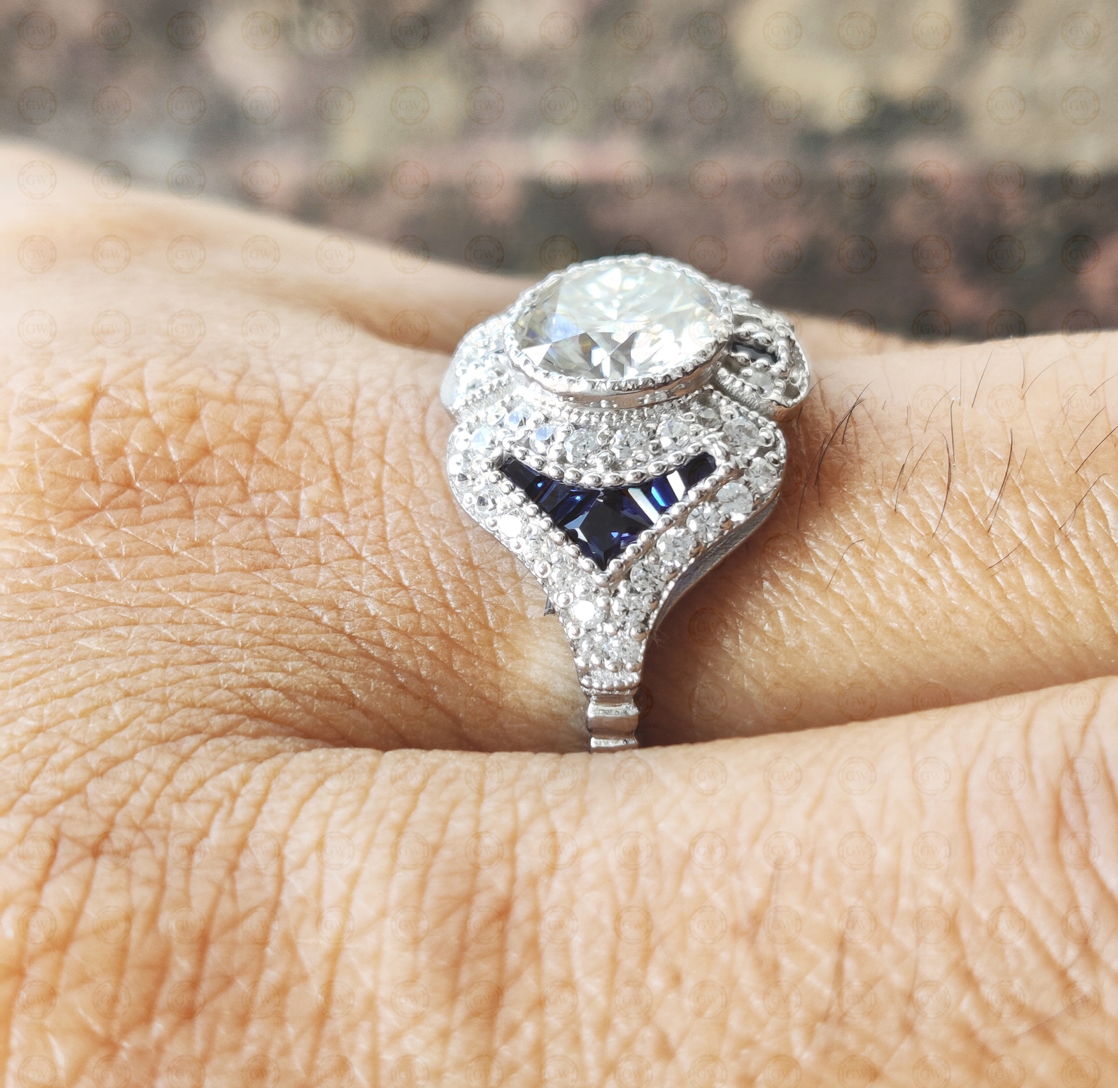Estate Jewelry / Vintage Engagement Ring for Women / Blue - Etsy