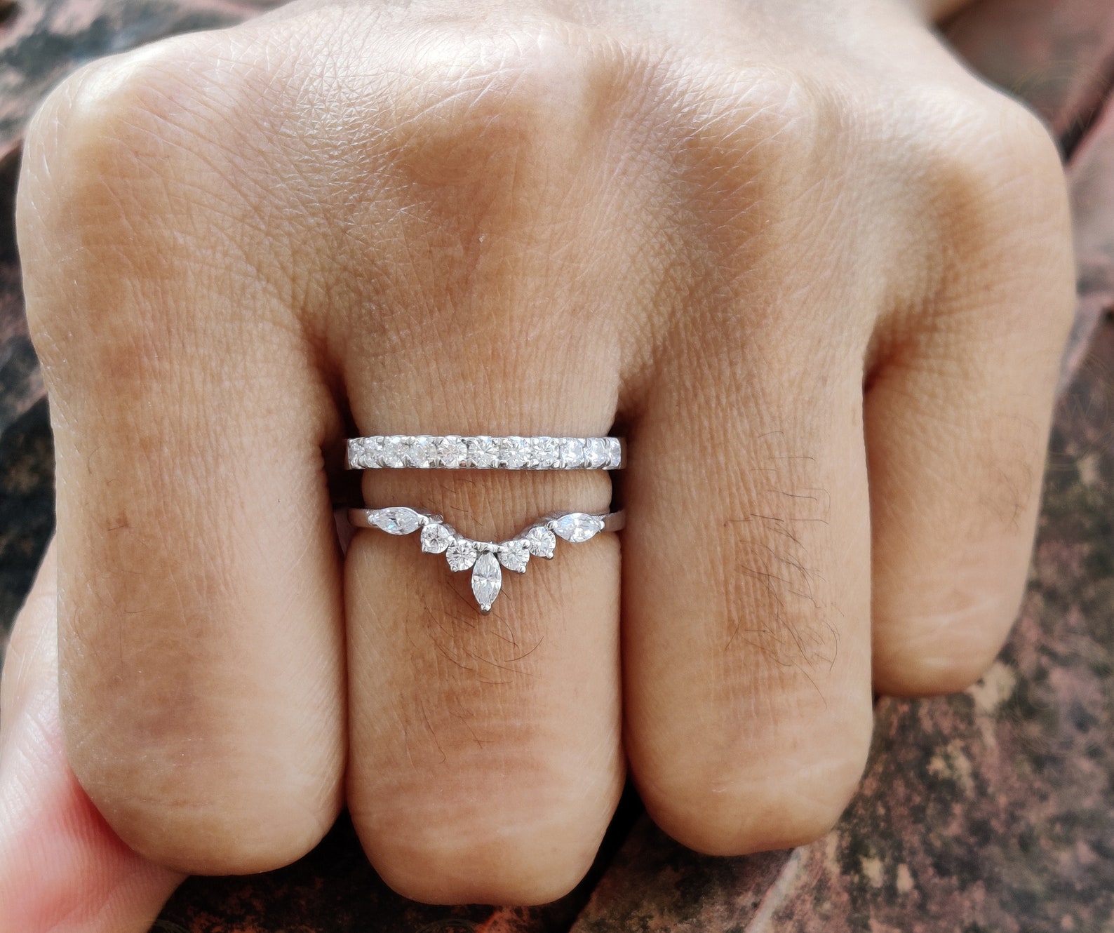 Moissanite Women's Enhancer Wedding Ring Band Wrap Guard - Etsy