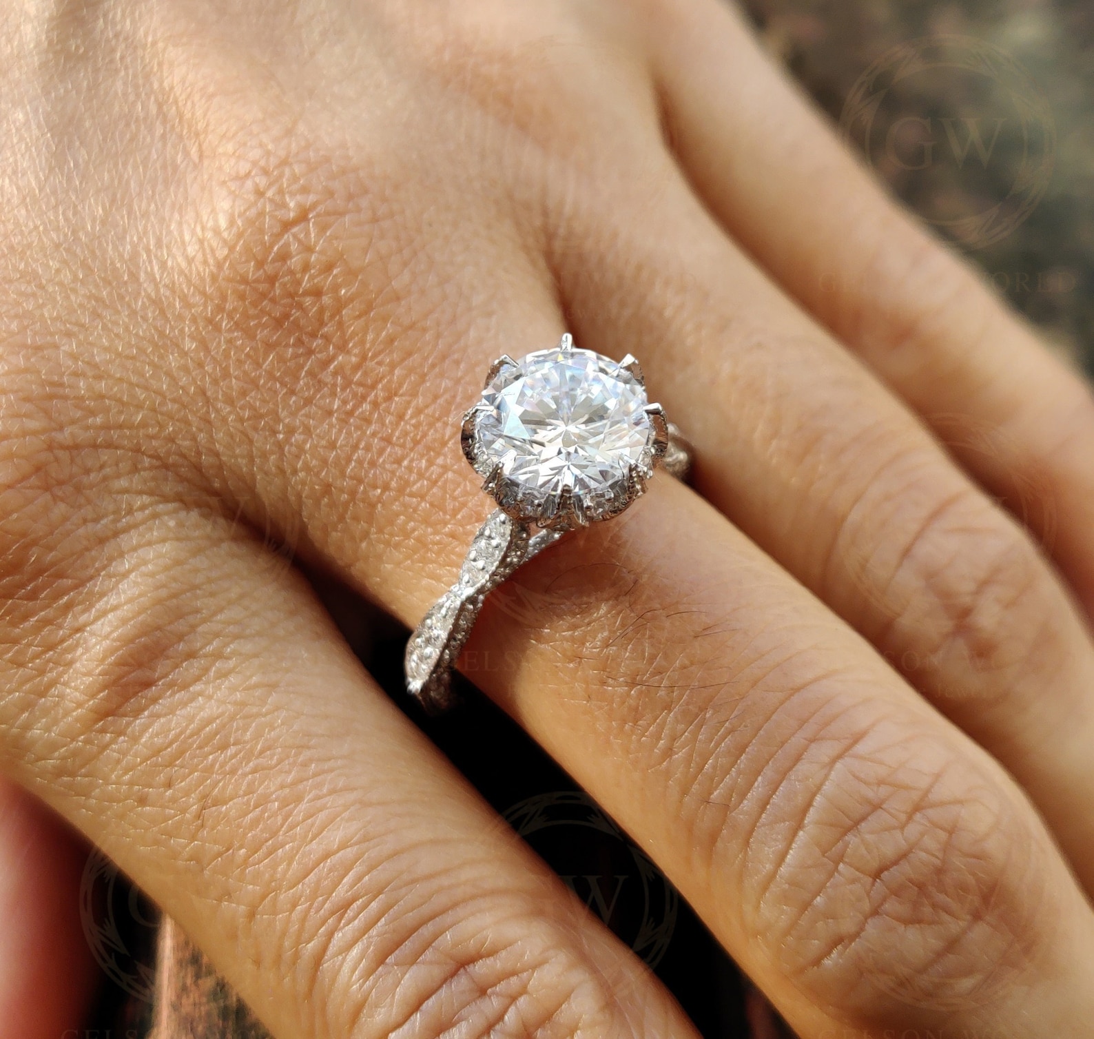 3.60 Tcw Round Vintage Engagement Ring Art Deco Antique Ring - Etsy