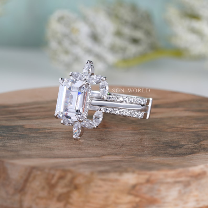 Moissanite Ring Enhancer, Sterling Silver Wedding Band Wrap - Etsy ...