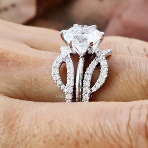 Infinity Twisted Enhancer Ring Band, Round Moissanite Women's Curve ...