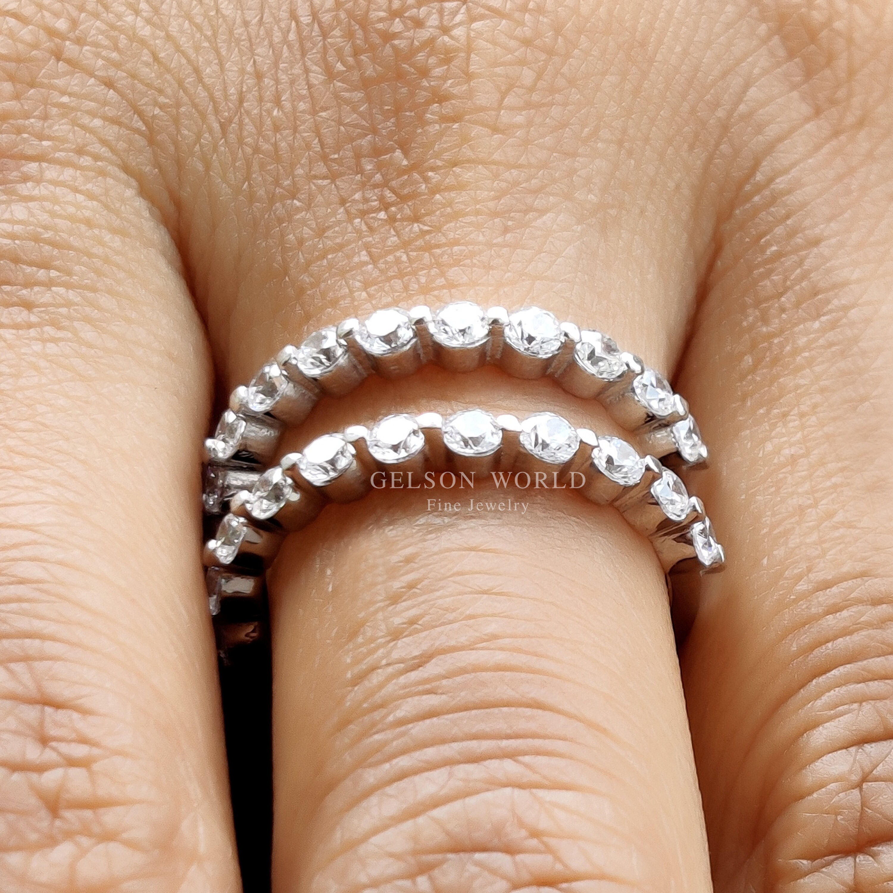 Moissanite Bubble Ring Enhancer, 14K Gold Wedding Guard Band - Etsy