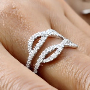 Infinity Twisted Enhancer Ring Band, Round Moissanite Women's Curve ...