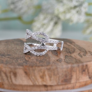 Infinity Twisted Enhancer Ring Band, Round Moissanite Women's Curve ...
