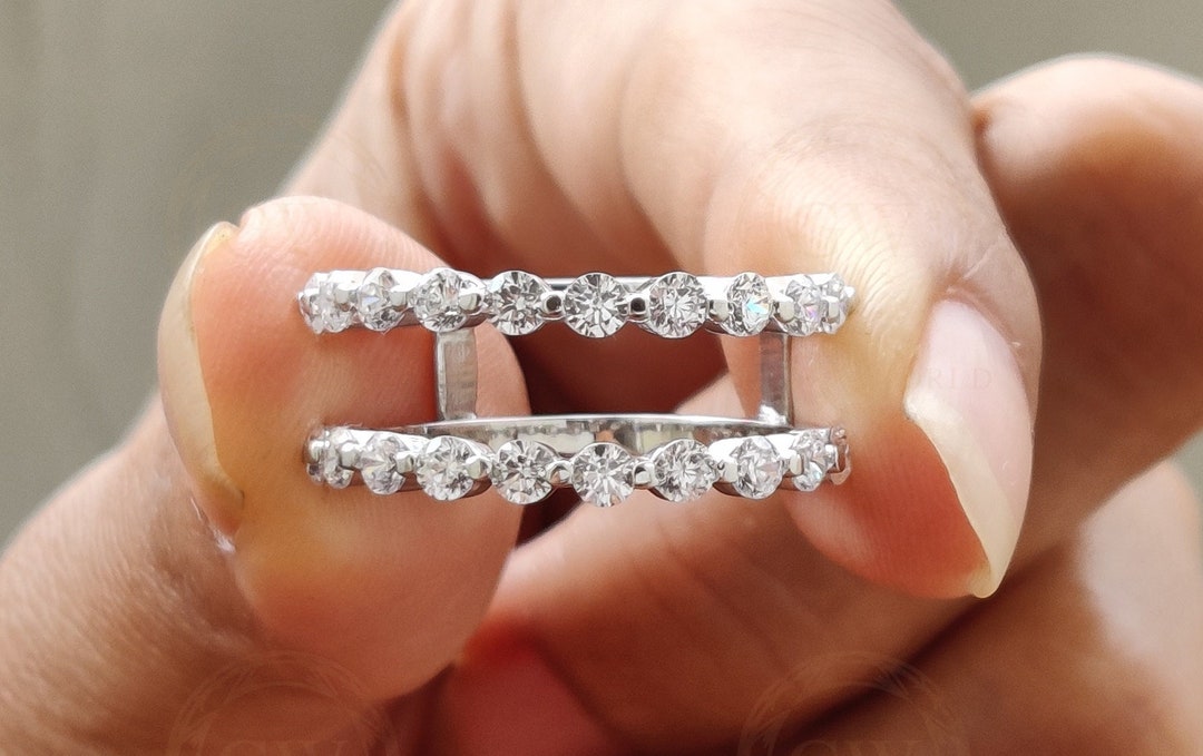 Round Moissanite Bubble Ring Enhancers Ring Jacket Wedding - Etsy