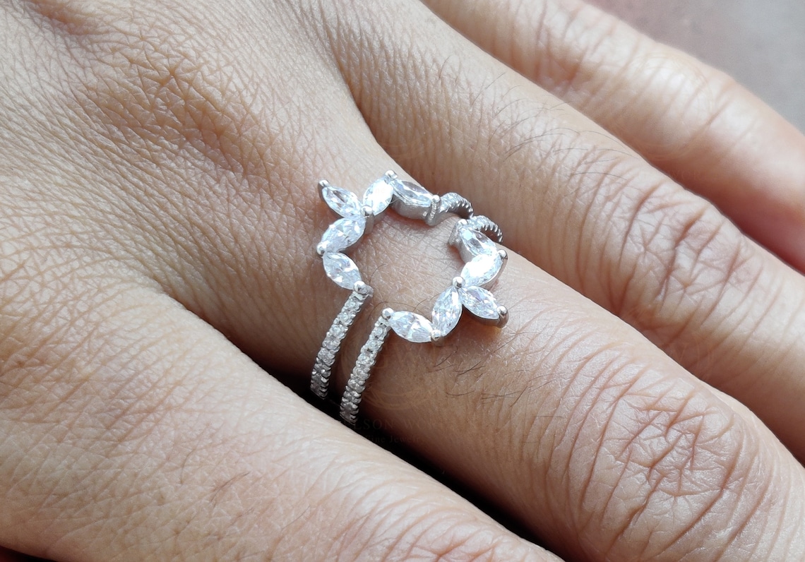 14K Gold Ring Enhancer Ring Enhancers and Wraps Moissanite - Etsy