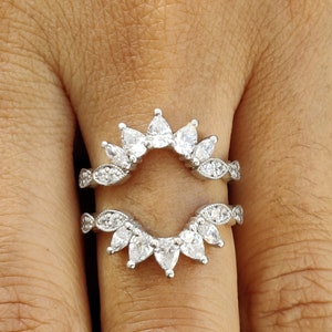 Crown Enhancer Wedding Ring Band Vintage Women Enhancer Wrap - Etsy